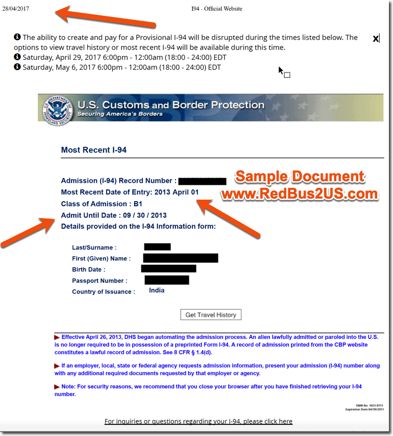 I 94 Admission Number Retrieval I 94 Admission Number Retrieval