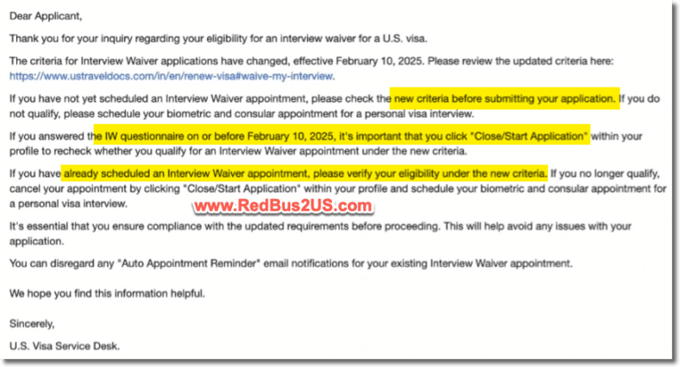 US Visa Dropbox/ Interview Waiver Eligibility Changed to 12 Months ...