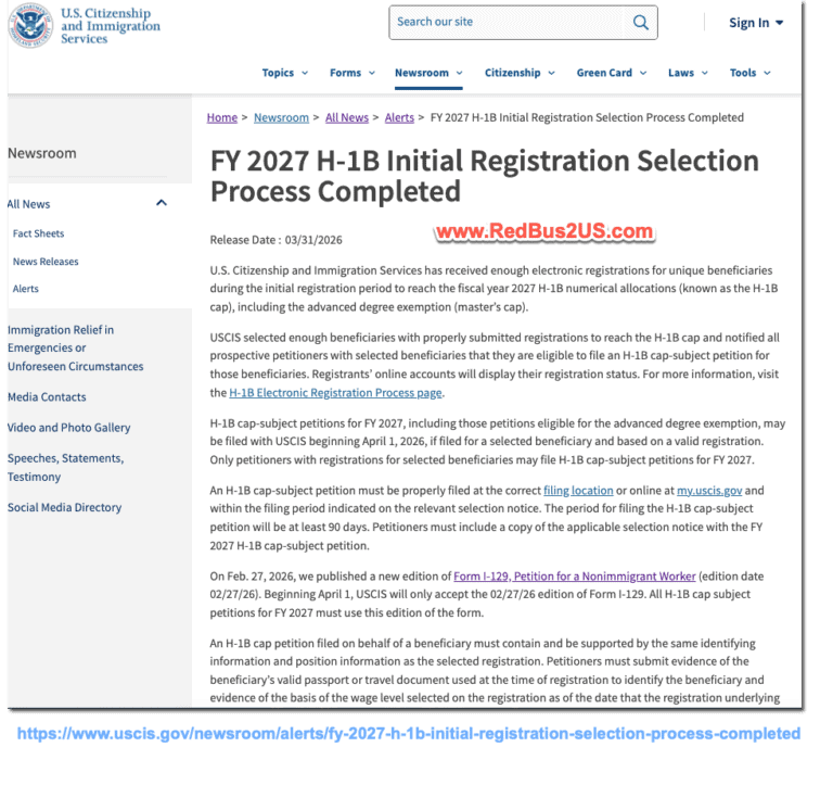 H1B 2027 Lottery Results Done, All Notified: Sample Selection Notice ...